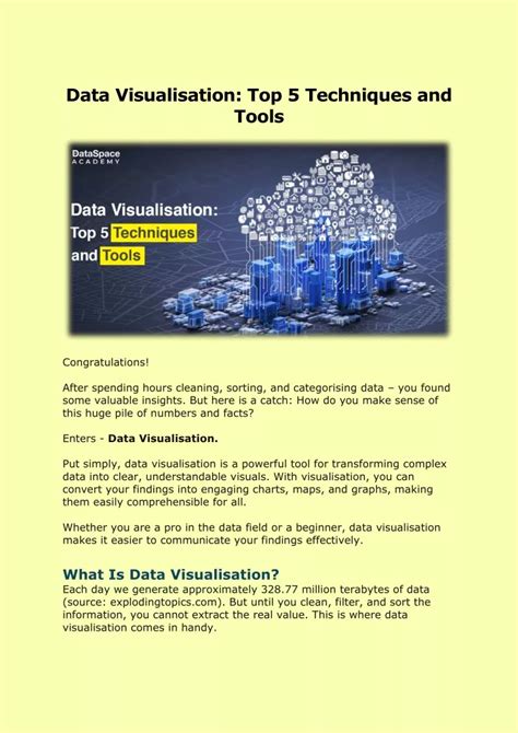 ppt data visualisation top 5 techniques and tools powerpoint