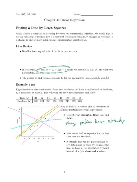 annotated 4 ch4 linear regression f2014 pdf regression analysis
