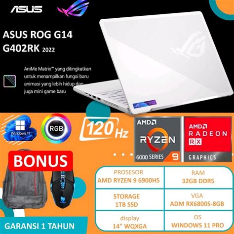 Jual Laptop Gaming Asus Rog Zhepyrus G Ga Rk Ryzen Hs Rx S Shopee Indonesia