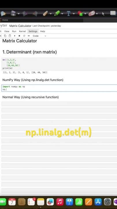 Determinant Of A Matrix Using Numpy Python Coding Mathematics Booleanalgebra Determinants