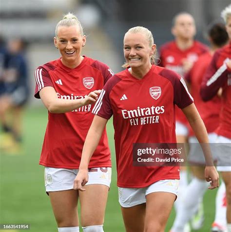 Stina Blackstenius And Frida Maanum Of Arsenal Warms Up Before The News Photo Getty Images