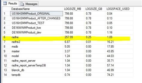 sql server DBCC SHRINKFILEの結果をテーブルに保存するにはどうすればよいですか