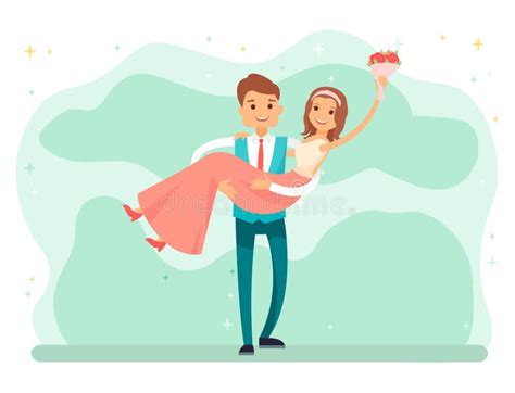 Novia Reci N Casada Y Novio El D A De La Boda Ilustraci N Del Vector Ilustraci N De Juego