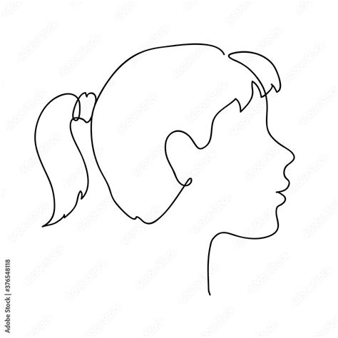Girl Profile Silhouette Outline