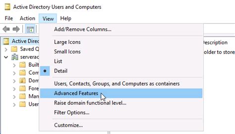 How To Enable Advanced Features In Active Directory Server Academy