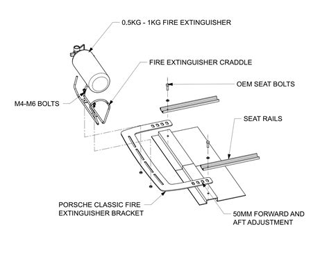 Porsche Classic Fire Extinguisher Seat Mount Bespoke Automotive Parts