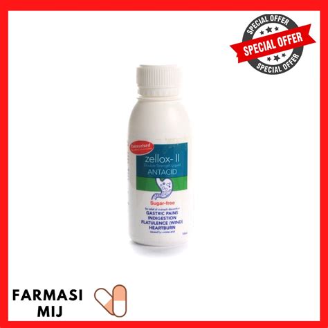Zellox Ii Double Strength Liquid Antacid Sugar Free 100ml Shopee Malaysia