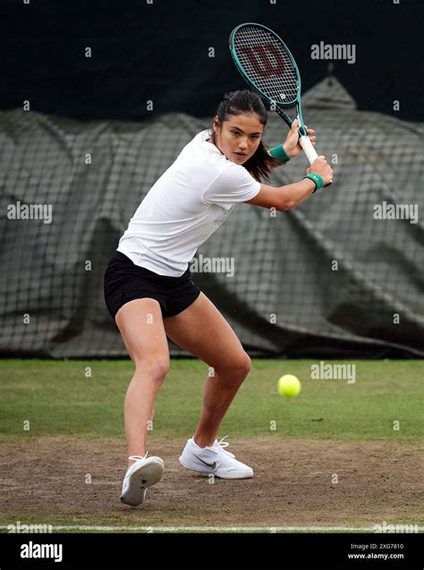 Emma Raducanu During A Training Session On Day Seven Of The 2024