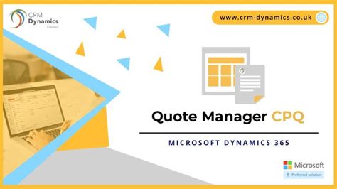 Crm Dynamics Limited On Linkedin Quote Manager Cpq Quote To Cash Solution For Dynamics 365