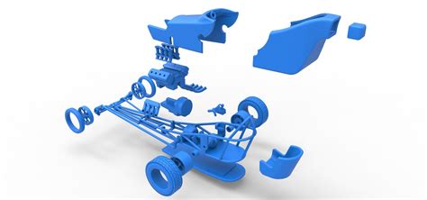 Artstation 3d Printable Diecast Front Engine Old School Dragster With