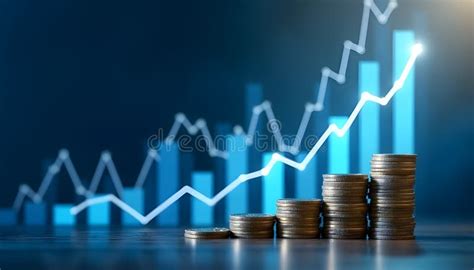 Dynamic Financial Growth Stock Market Success With Rising Graphs And Coins Stock Illustration