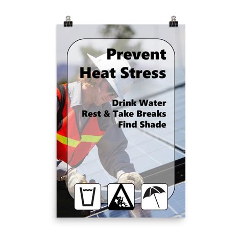 Heat Stress Safety Poster For Construction Workers Inspire Safety