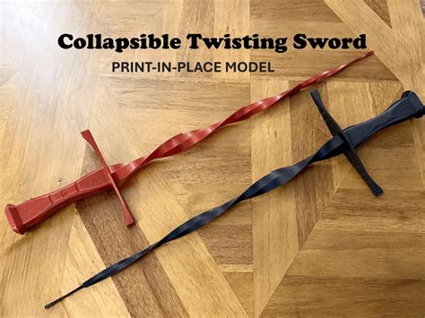 Collapsible Twisting Sword Print In Place Free 3d Print Model