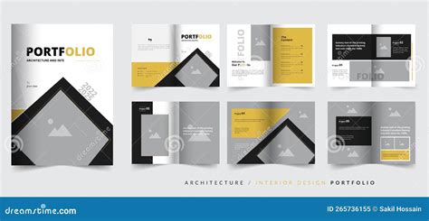 Architecture Portfolio Template Design And Interior Portfolio Brochure Layout Design Vector