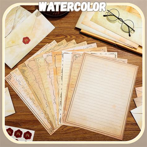 Juego De 160 Sobres Y Papel De Papelería Vintage 50 Papeles