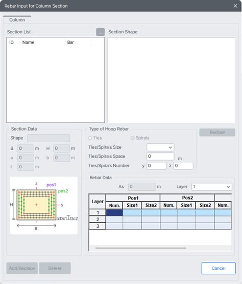 Rebar Input For Column Section Midas Support