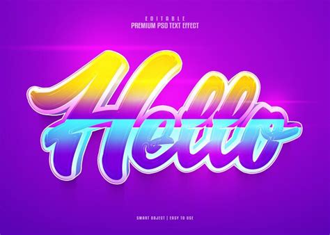 Premium Psd Hello 3d Editable Premium Psd Text Effect