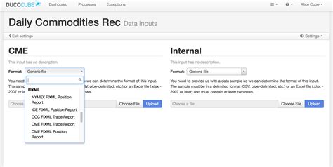 Data Inputs For A Two Sided Process Duco