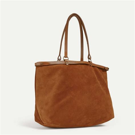 Tote Bag Adèle Ochre Soft Leather Tote Bag Made In France