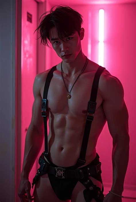 Hot Korean Man With Defined Pink Shirtless Streeper Doctor Seaart Ai