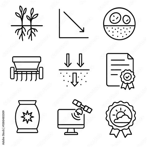 Carbon Sequestration Icons Outline Style Icons Of Carbon Sequestration