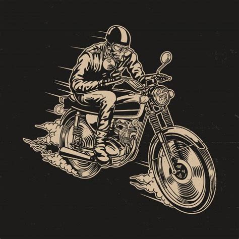 男子骑摩托车矢量图 Nicepsd 优质设计素材下载站