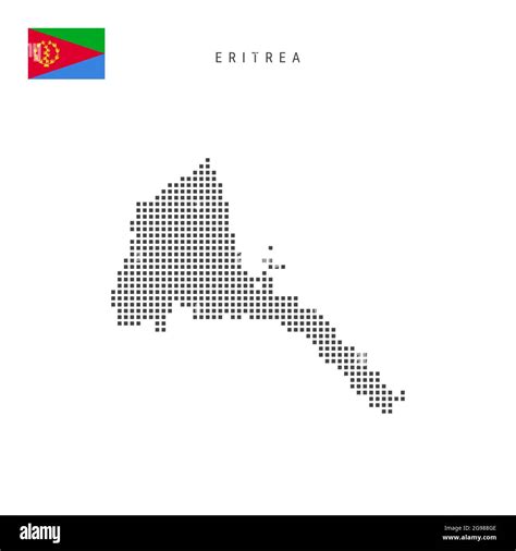 Square Dots Pattern Map Of Eritrea Eritrean Dotted Pixel Map With National Flag Isolated On