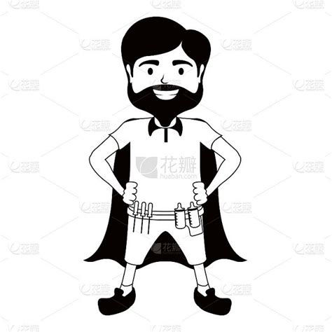 一个超级爸爸的黑白角色