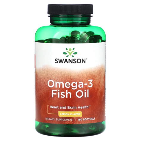 Swanson Omega 3 Fish Oil Lemon 150 Softgels