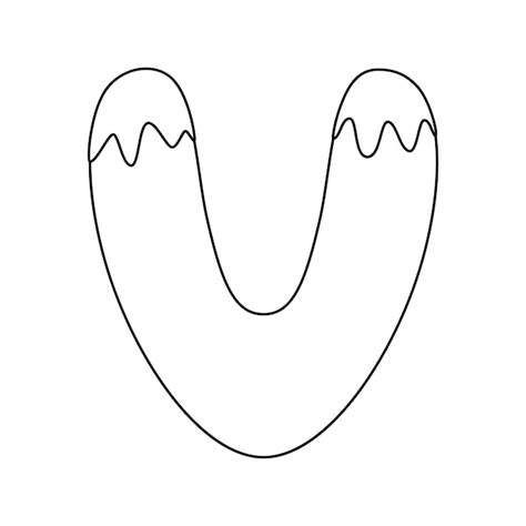 Dibujo Para Colorear Con La Letra V Para Niños Vector Premium