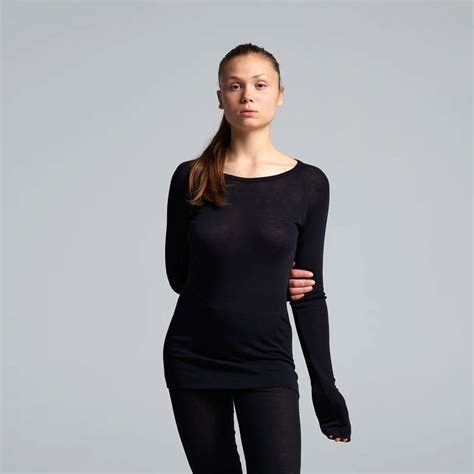 Seamless Basic Bluser Jade Uld Bluse Sort Basisbluser Online
