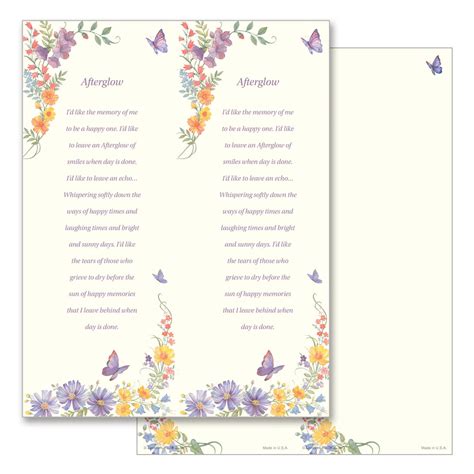4 1 4″ X 11″ Butterfly Micro Perf Bookmark 2 Up Afterglow Lamcraft