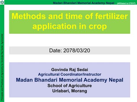 Methods Of Fertilizer Application Ppt