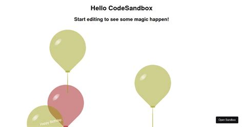React Floating Balloons Examples CodeSandbox