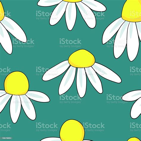 전통적인 민속 예술 장식품을 기반으로 한 완벽한 꽃 무늬 화려한 카모마일 컬러 배경에 데이지 꽃 스칸디나비아 스타일 벡터 일러스트레이션 간단한 미니멀 패턴 고풍스런에 대한