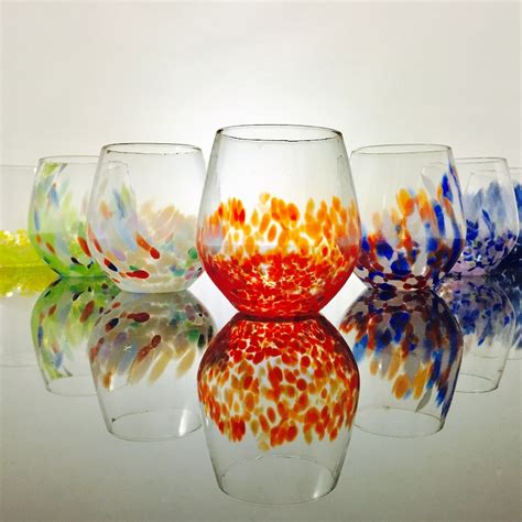 Hand Blown Wine Glasses Etsy