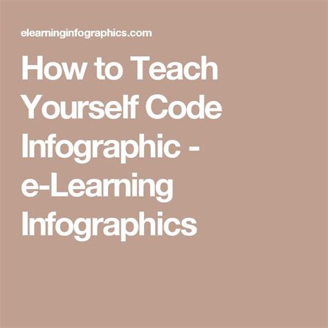 How To Teach Yourself Code Infographic E Learning Infographics