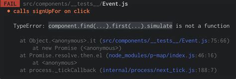 component find first simulate is not a function · issue 1386 · enzymejs enzyme · github