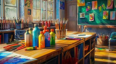 Creative Classroom Art Project Premium Ai Generated Image