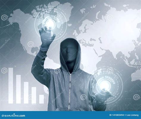 Hacker In Black Hood Shows The Extraction Through Binary Stand In