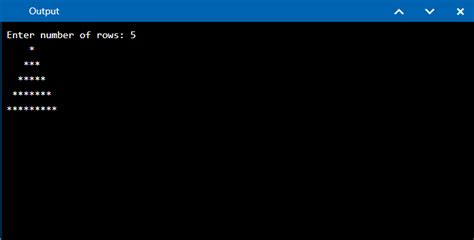 C Program To Print Equilateral Triangle Pyramid Star Pattern