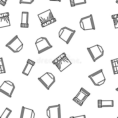 Plastic Packaging Food Container Seamless Pattern Vector Stock