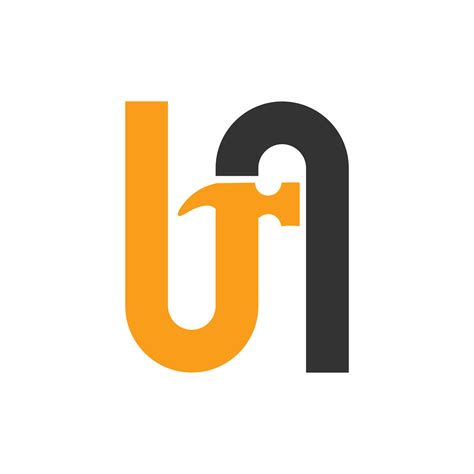 N Hammer Geometric Letter Logo 12080801 Vector Art At Vecteezy