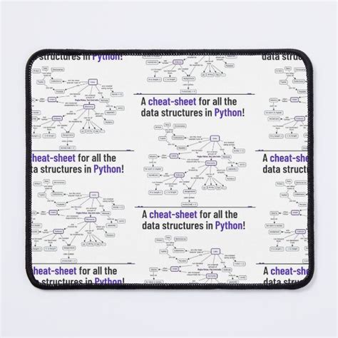 A Python Cheet Sheet Mouse Pad For Sale By Coolkiwie Redbubble