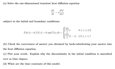 A Solve The One Dimensional Transient Heat