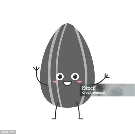 캐릭터 만화 귀여운 해바라기 씨 인사말 웃는 얼굴 쾌활 카와이 기쁨 행복 한 감정 아이콘 벡터 일러스트 레이 션 0명에 대한