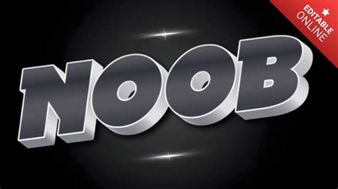 Noob Silver 3d Text Effect Generator