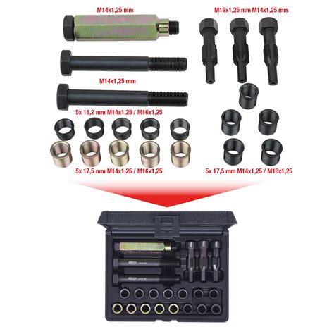Kit Reparación De Roscas M14 X 1 25 Reparación De Roscas De Bujías Motor Bujías