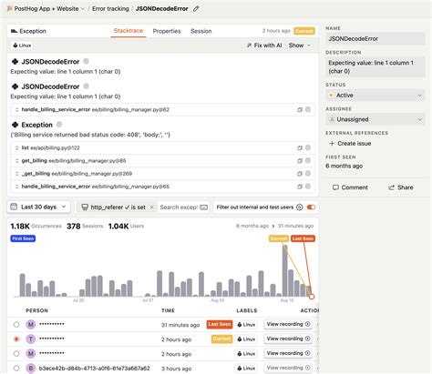 Monitor And Search Issues Docs Posthog