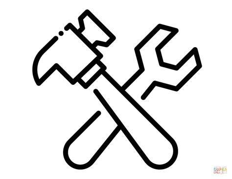 망치와 렌치 색칠하기